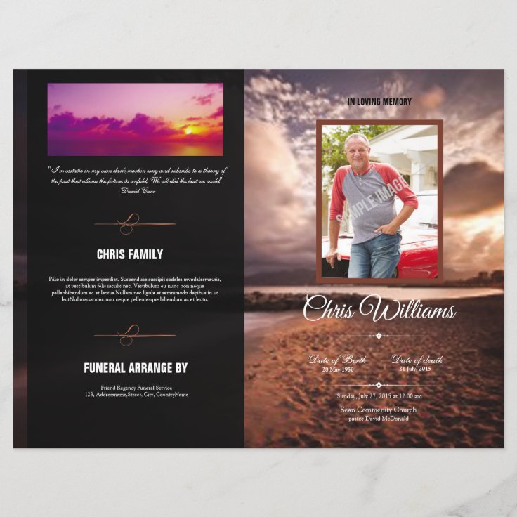 Memorial Program Template | Zazzle