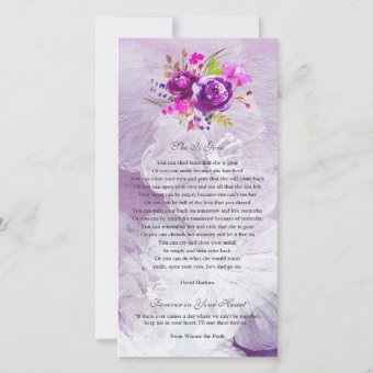 Memorial Purple Sympathy Funeral Thank You Card | Zazzle