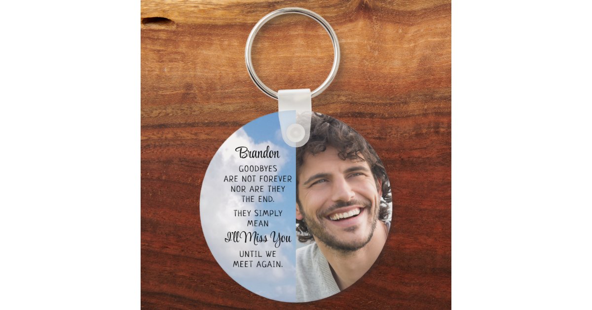 Memorial Quote Photo Personalized Keepsake Keychain | Zazzle