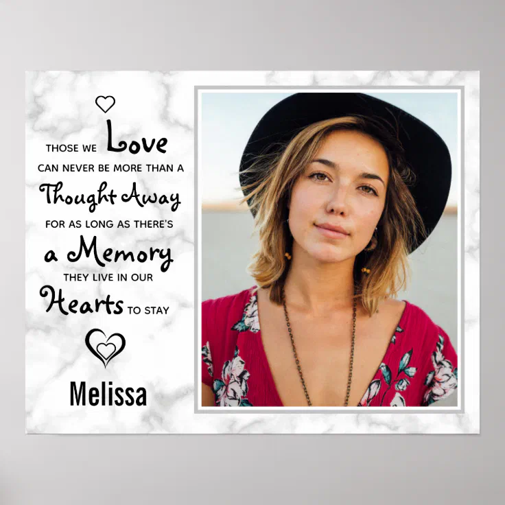 Memorial Remembrance In Loving Memory Photo Poster | Zazzle