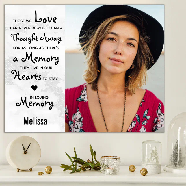 Memorial Remembrance In Loving Memory Photo Poster | Zazzle