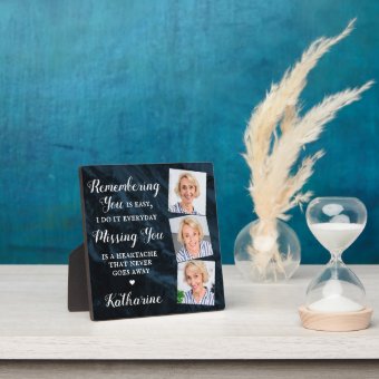 Memorial Remembrance Poem Personalized 3 Photo Plaque | Zazzle
