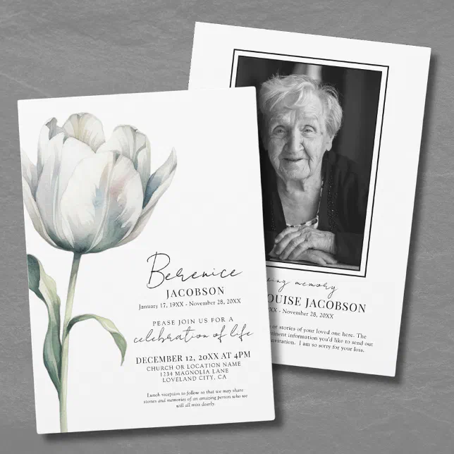 Memorial Script Celebration Of Life Funeral Invitation | Zazzle