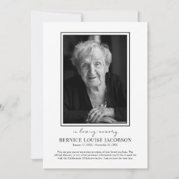Memorial Script Celebration Of Life Funeral Invitation | Zazzle