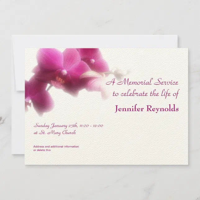 Memorial Service Announcement | Zazzle