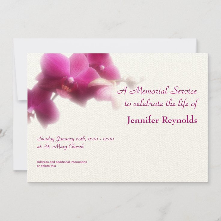 Memorial Service Announcement | Zazzle