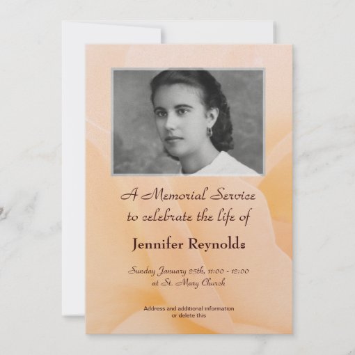 Memorial Service Announcement | Zazzle