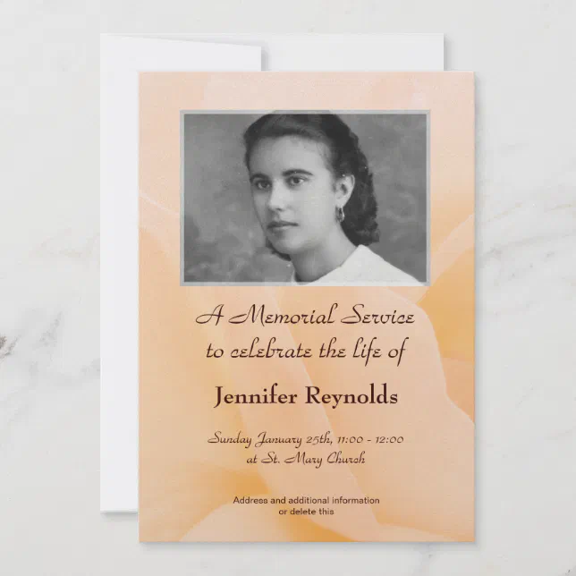 Memorial Service Announcement | Zazzle