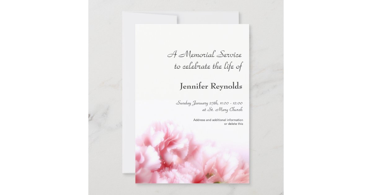 Memorial Service Announcement | Zazzle