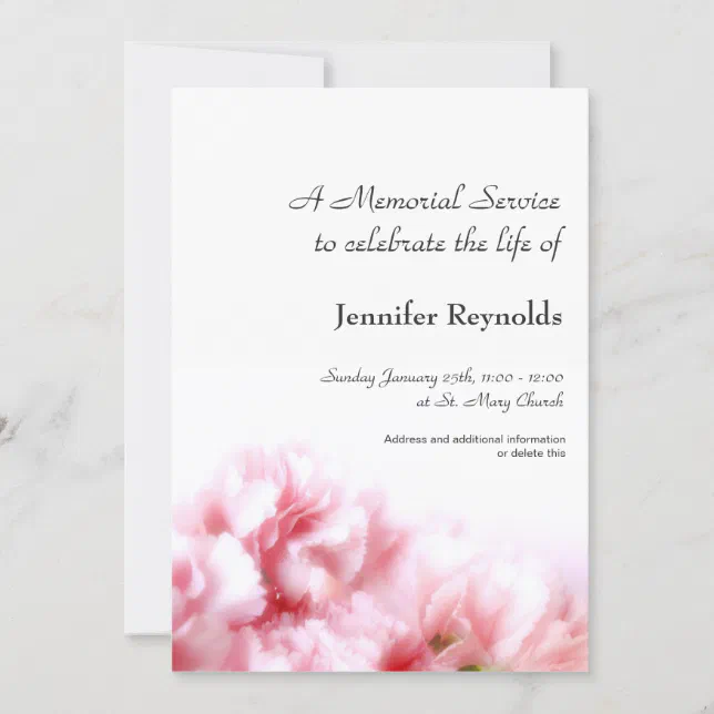 Memorial Service Announcement | Zazzle