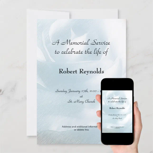 Memorial Service Announcement | Zazzle