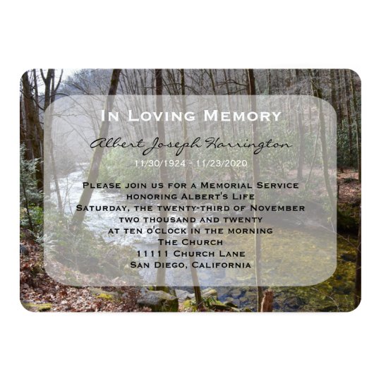 Memorial Service Announcement Invitation Forest | Zazzle.com