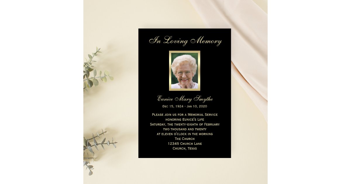 Memorial Service Announcement Invitations - Photo | Zazzle