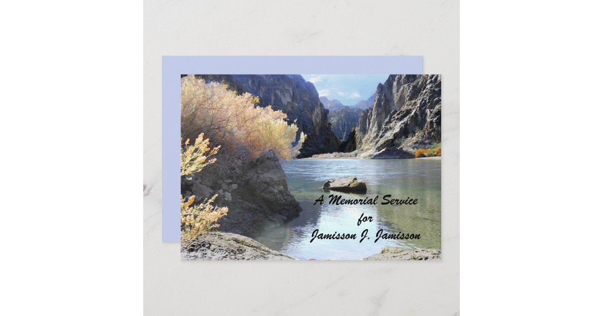 Memorial Service Celebration Life Tranquil River Invitation | Zazzle Memorial Service Celebration Life Tranquil River Invitation | Zazzle