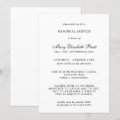 Memorial Service Elegant Black White Funeral Invitation | Zazzle