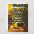 Memorial Service Grapes Vineyard Wine Country Invitation | Zazzle
