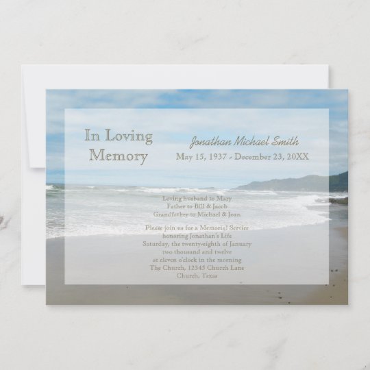 Memorial Service Invitation | Zazzle.com