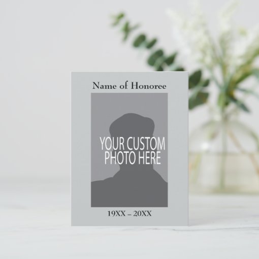 Memorial Service Keepsake Card with Photo | Zazzle