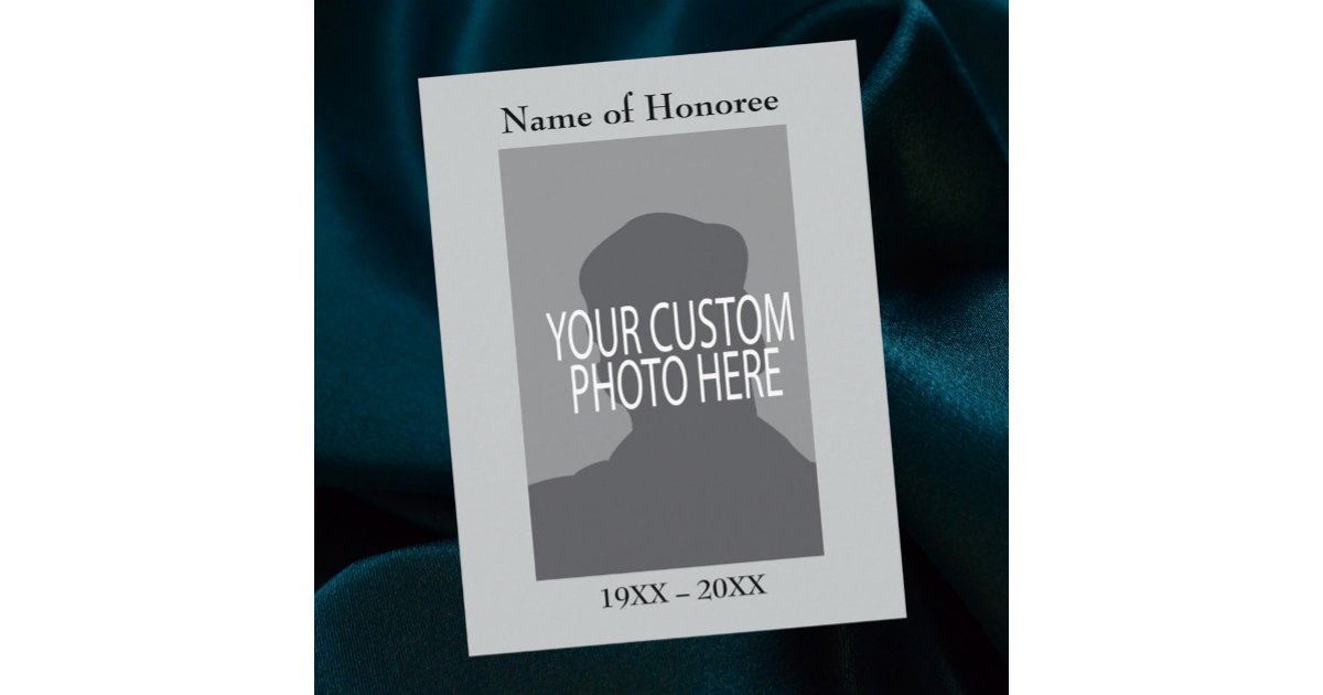 Memorial Service Keepsake Card with Photo | Zazzle