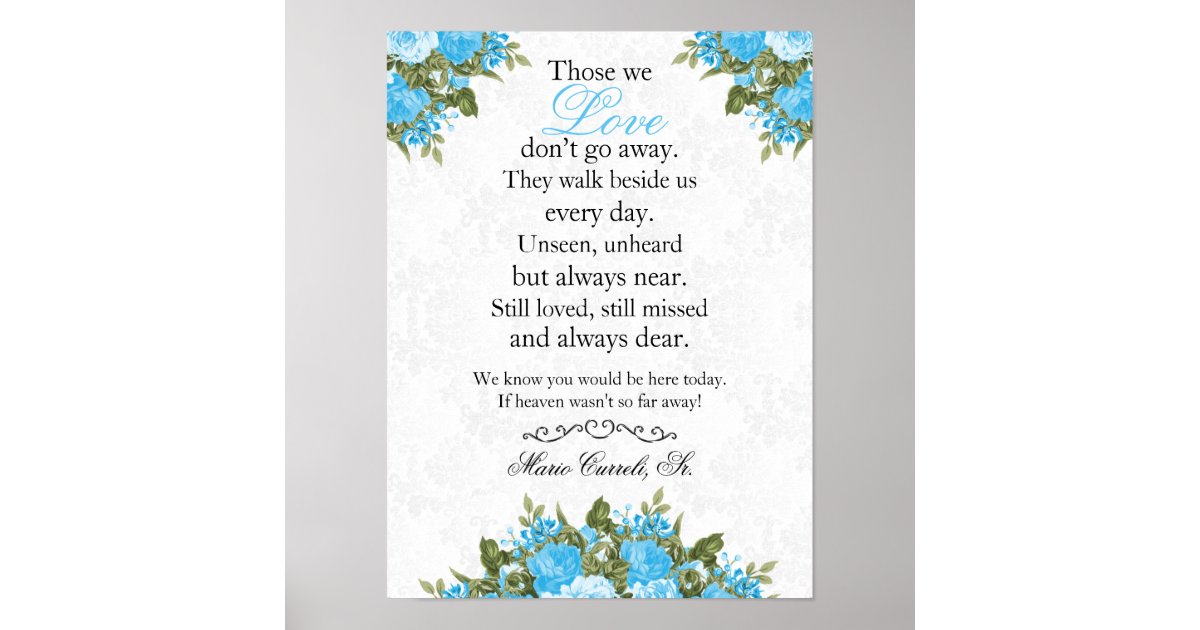 Memorial Sign - Baby Blue Flowers | Zazzle