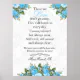 Memorial Sign - Baby Blue Flowers | Zazzle