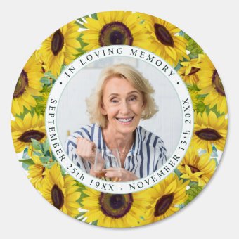Memorial Sunflowers Custom 2 Photo Cemetery Grave Sign | Zazzle