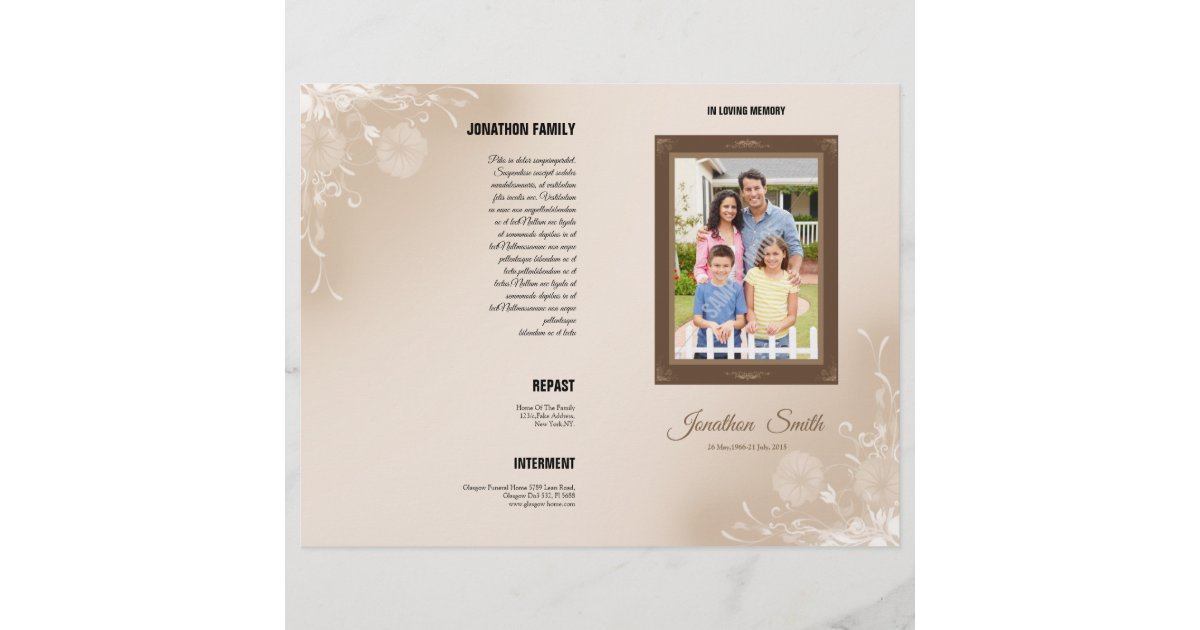Memorial Template | Zazzle