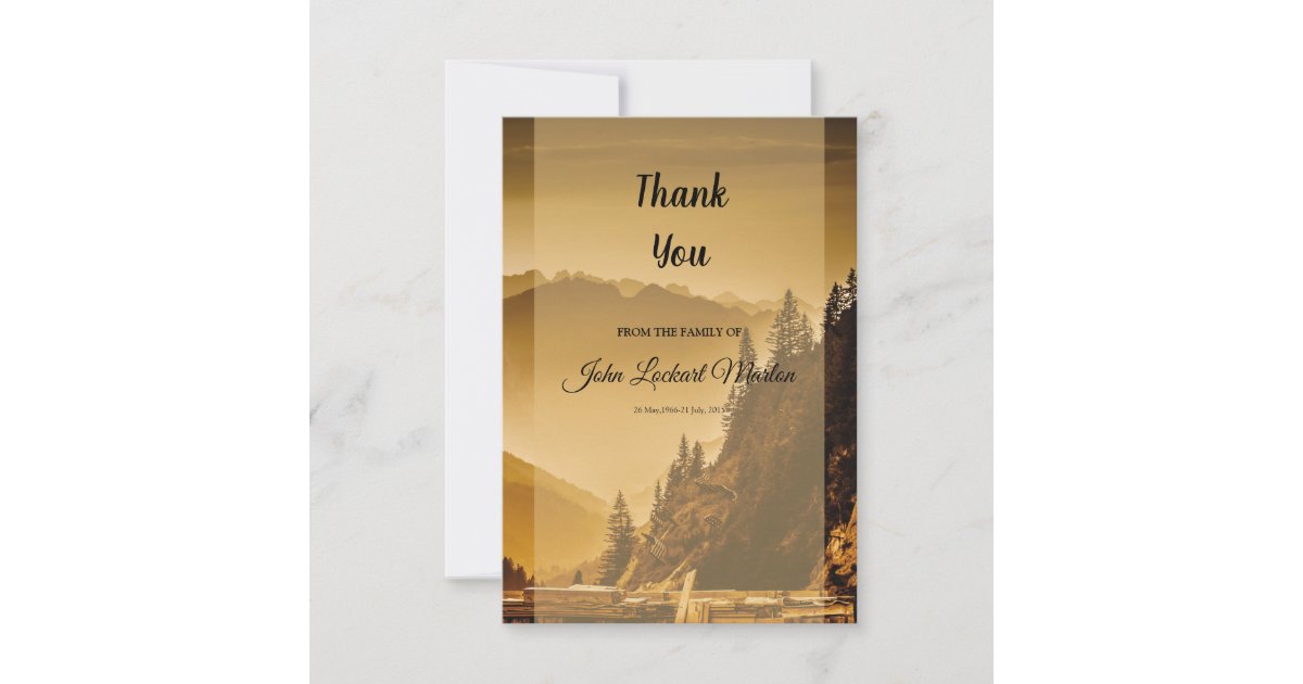 Memorial Thank You Photo Card | Zazzle
