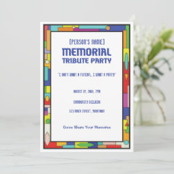 Memorial Tribute Funeral Party Invitation | Zazzle
