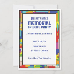 Memorial Tribute Funeral Party Invitation | Zazzle