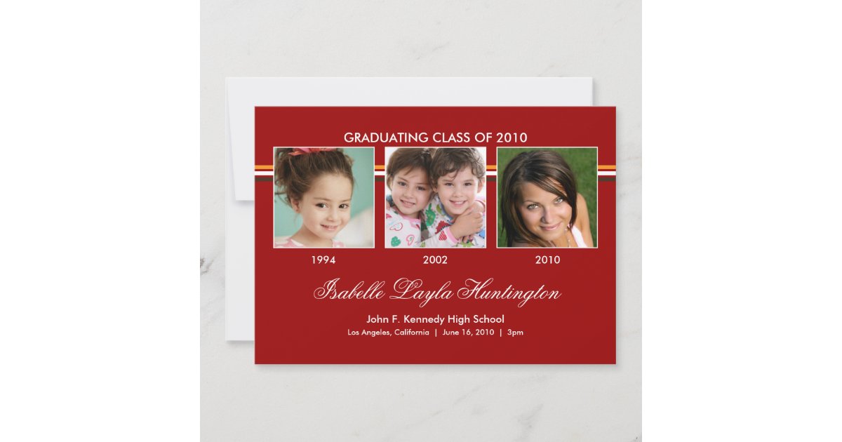 Memories 3 Photo Graduation Announcement | Zazzle