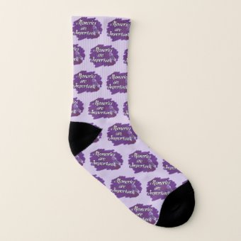 Memories are Important Alzheimer Awareness Purple Socks | Zazzle