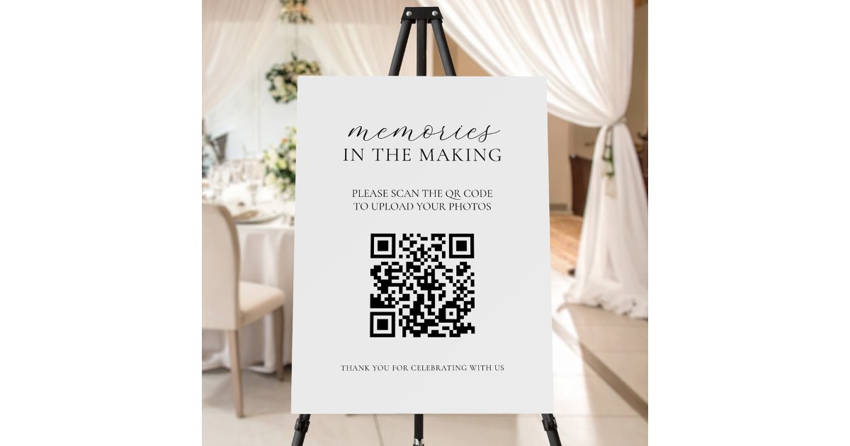 Memories In The Making Wedding Photo QR Code Foam Board | Zazzle