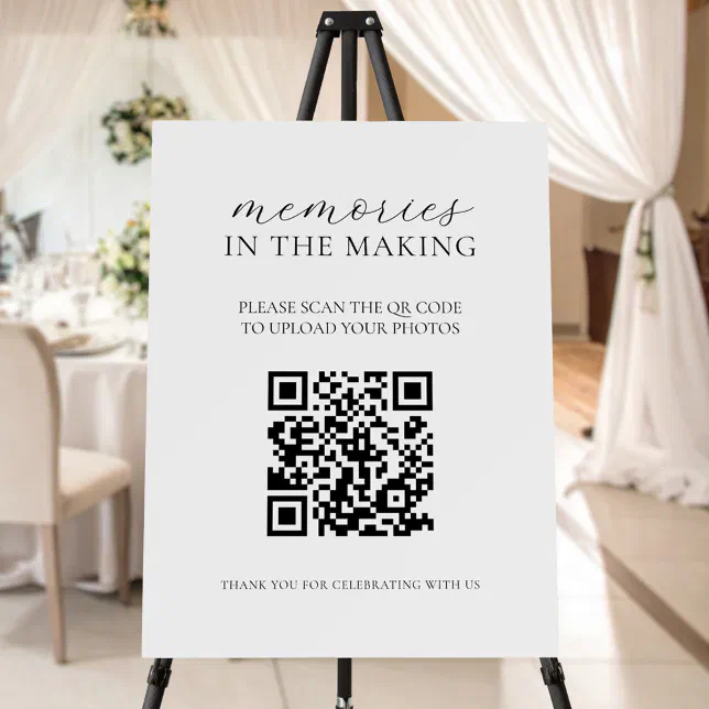 Memories In The Making Wedding Photo QR Code Foam Board | Zazzle