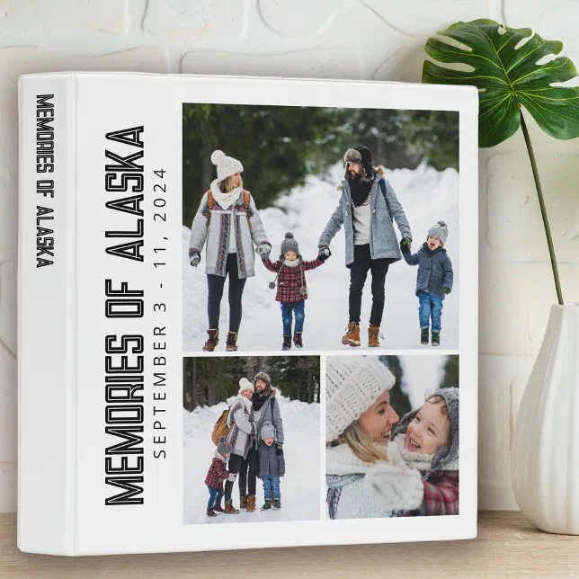 Memories of Alaska Vacation Scrapbook Photo 3 Ring Binder | Zazzle