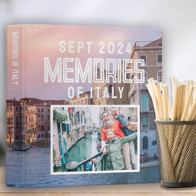 Memories of Italy Scrapbook Photo 3 Ring Binder | Zazzle