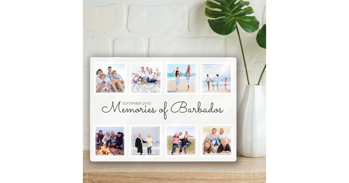 Memories of Vacation Photo Collage Keepsake Plaque | Zazzle