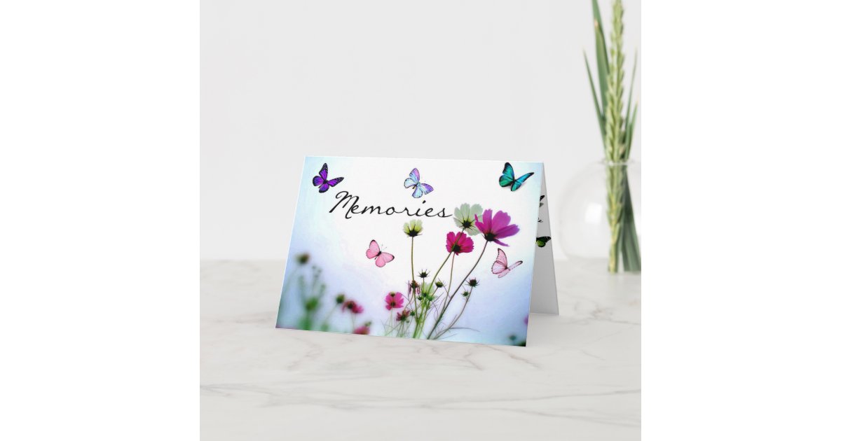 Memories - Sorry for Loss Butterfly Sympathy Card | Zazzle.com