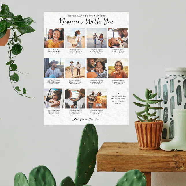 Memories With You | 11 Photo Collage Keepsake Canvas Print | Zazzle