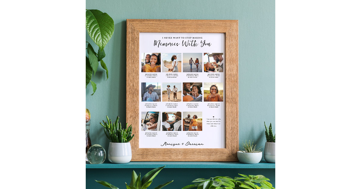 Memories With You | 11 Photo Collage Keepsake Poster | Zazzle
