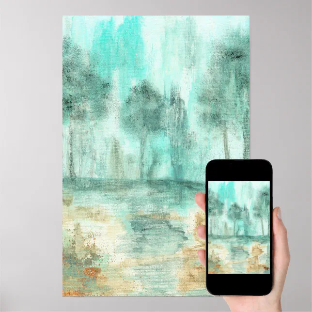 Memory,Abstract Landscape Trees Art Painting Poster | Zazzle