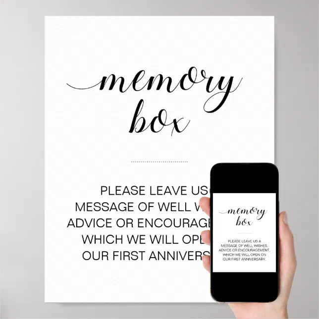 Memory Box Guest Book Leave Message Wedding Sign | Zazzle