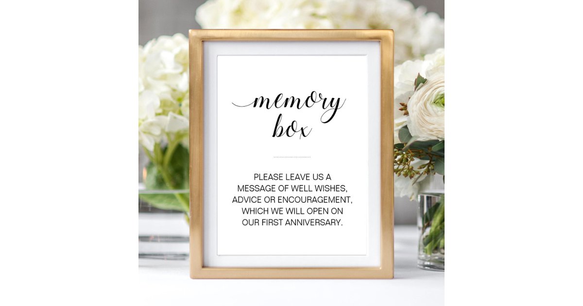 Memory Box Guest Book Leave Message Wedding Sign | Zazzle