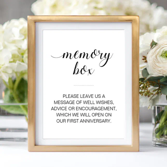 Memory Box Guest Book Leave Message Wedding Sign | Zazzle