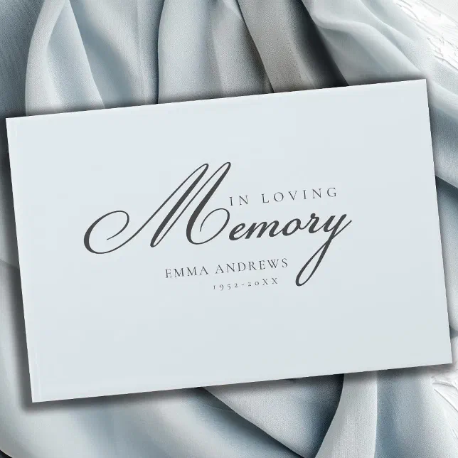 Memory "In Loving memory" Light-Blue Guest Book | Zazzle