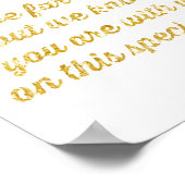 Memory table quote poster with simulated gold foil | Zazzle
