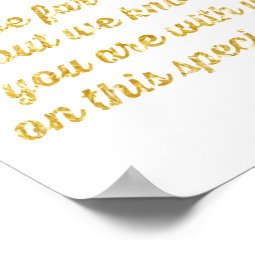 Memory table quote poster with simulated gold foil | Zazzle