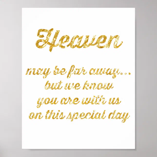 Memory table quote poster with simulated gold foil | Zazzle