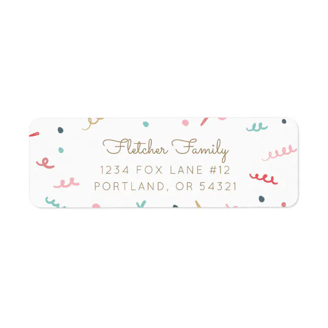 Memphis Confetti Label | Zazzle