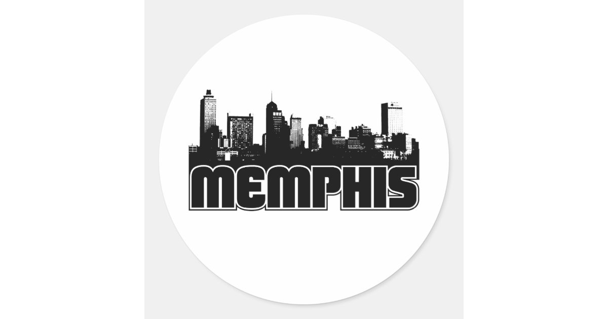 Memphis Skyline Classic Round Sticker | Zazzle